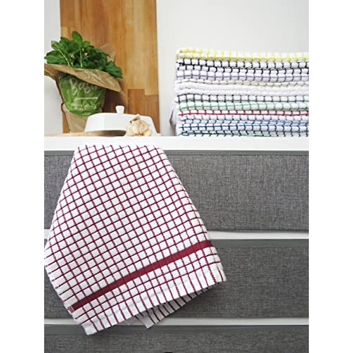 Samuel Lamont Poli-dri Cotton Tea Towel Burgundy
