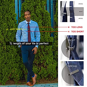 MOZETO Tie Clips for Men, Black Gold Blue Silver Tie Bar Set for Regular Ties, Luxury Box Gift Ideas