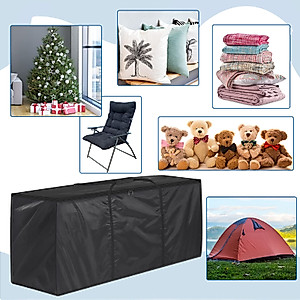 ‎GARPROVM Garden Cushion Storage Bag, 420D Oxford Fabric Waterproof Storage Bags Extra Large Outdoor Cushion Storage Bag with Handle Zipper — Extra Large Storage Bags (173x51x76 cm, Black)