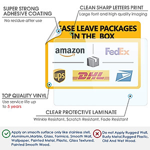 Package Delivery Sign Delivery Instructions Sign 2 Pack Leave Packages in The Box Sign,Two For One : 1 Pcs Super Tough PVC+1 Pcs Self Adhesive Vinyl, Rust-Free, Weather-Proof