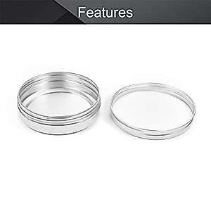 Othmro 3pcs 3.4oz Metal Round Tins Aluminum Tin Cans Containers with Screw Lid, 83 * 23mm(DxH) Silver tin cans for Salve, Spices, Lip Balm, Tea or Candies 100ml