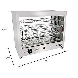 Countertop Pie Warmer Hot Food Display Cabinet Glass Warming Showcase 25" 4 Shelves 1kw (580)