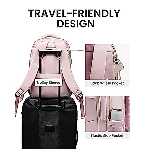 LOVEVOOK Laptop Backpack for Women, Slim Business Laptops Bag with Separate Computer Compartment Stylish Daypack for College Work Travel, Fits 15.6" Laptop