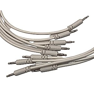 Luigis Modular Supply Spaghetti Eurorack Patch Cables - Package of 5 White Cables, 18 (45 cm)