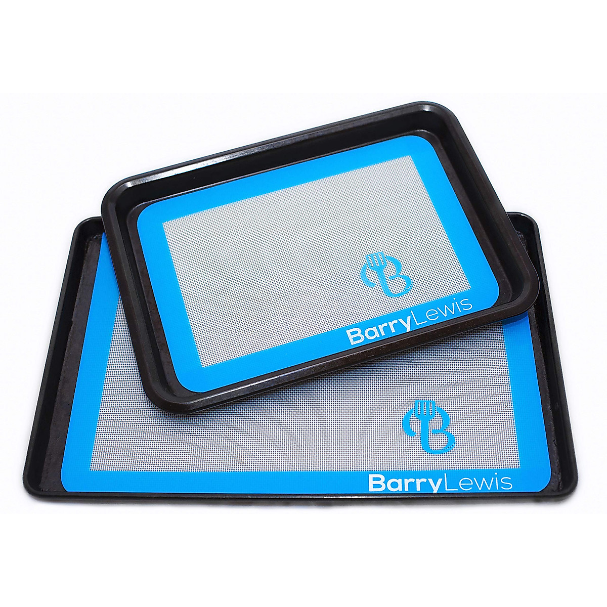 Barry Lewis Silicone Baking Mats - Non-Stick Sheet Mats - Set of 2 (15.75" x 11.75" Inches) & (11.75" x 8.25" inches)