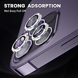 Goton for iPhone 14 Pro Max (6.7") iPhone 14 Pro (6.1") 2022 Camera Lens Protector, 9H Tempered Glass Film Anti Scratch Metal Individual Ring Cover Accessories for iPhone 14 Pro Max / 14 Pro