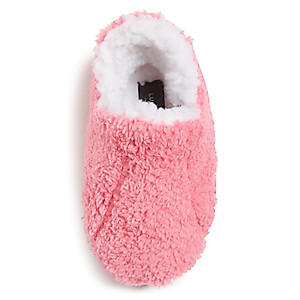 Lucky Brand Toddler Girls Sherpa Bedroom Slippers, Non Slip A-line House Shoes, Little Kids Indoor Slipper, Pink, Size 7-8