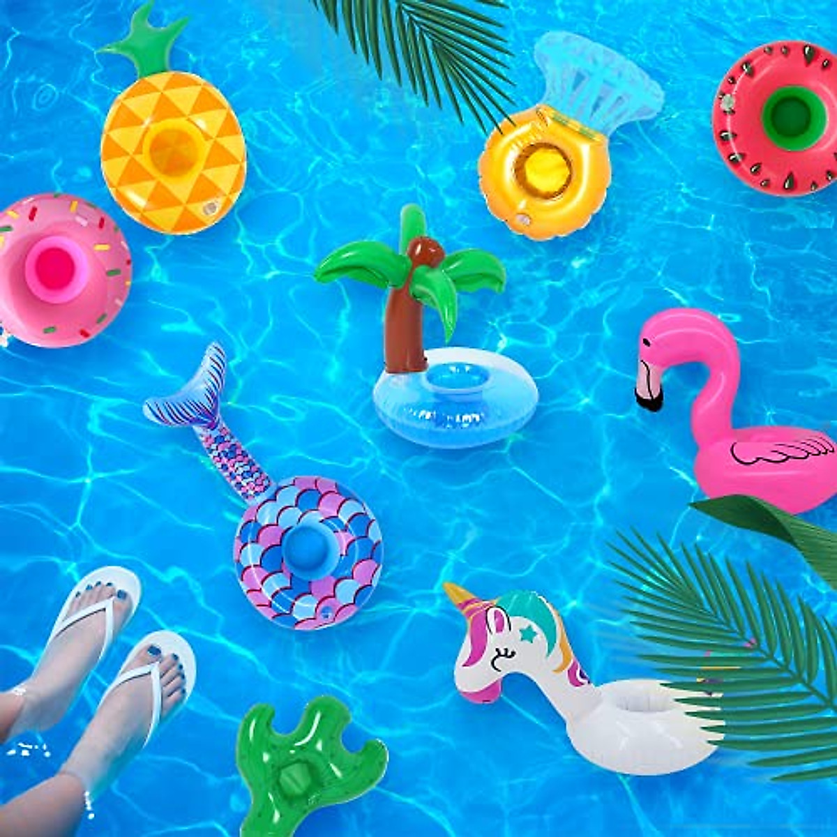 KUDES 9 Pack Bearded Dragon Bathe Float Bathtub Toys + 1 Inflatable Needle, Lizard Swimming Toys with Enjoy The Bath Time for Bearded Dragon Hamster and Other Small Animals