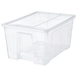 I-K-E-A SAMLA Transparent Box with Lid, Clear 22 ½x15 ¼x11 Inches 12 Gallon