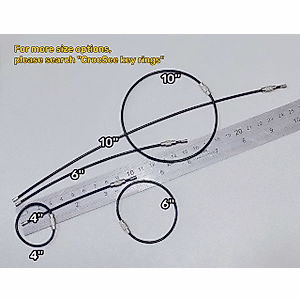 CrocSee 4 Inches Key Rings Stainless Steel Wire Keychains Cable Heavy Duty Luggage Tags Loops Tag Keepers 2mm Twist Barrel (100)