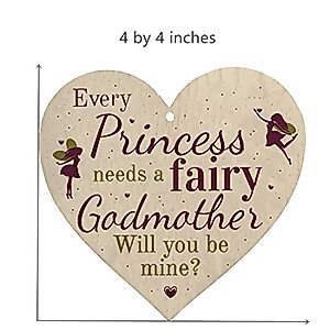 Dadaly Decor Godmother Plaque Will You Be My Godmother Proposal - Best Godmother Gift Wooden 4 x 4 inch (A)