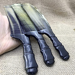 100% Handmade Anti-Static Natural Horn Comb - YOEIOCLR Thickened Handle Premium Quality Horn Comb- Professional hair care and Straighten Massage Comb(8.35in- Pack of 1)