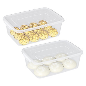 Parlynies 2 Packs 16 L Plastic Storage Containers with Latching Lid, Commercial Pizza Dough Proofing Box, Clear Pizza Dough Containers