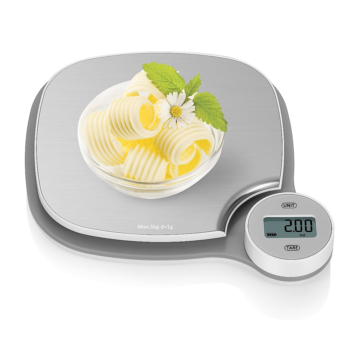 Ozeri Battery-Free Kitchen Scale, Kinetic Charging Technology, Stainless Steel