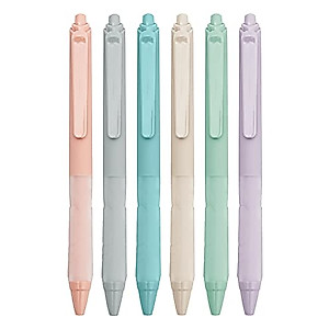 Linbsunne Ballpoint Pens Medium Point 1mm Black Pen with Super Soft Grip Ball Point Pen for Men Women Retractable Pens (6-pack+2 refills)