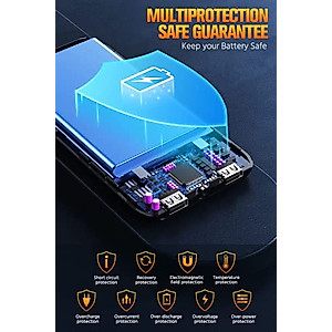 UYAYOHU Portable-Charger-Power-Bank - 40000mAh Power Bank Built in Out/Input Cables 10W Wireless Charger and Flashlight 5V3.1A Quick Charge Compatible with Smart Devices and Cell Phones
