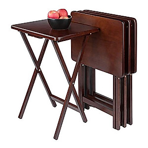 Winsome Wood Snack Table, Antique Walnut Finish, Set of 4