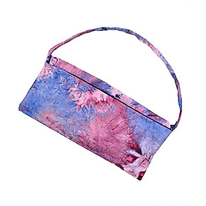 Beach Chair Cover, Microfiber Chaise Lounge Towel Cover with Storage Pockets for Pool Sun Lounger Hotel Garden Purple Tie-Dye