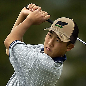 Custom Richardson Trucker Hat Angus Bull Embroidery Animal Name Polyester Baseball Mesh Cap Snaps - Khaki/Coffee, Personalized Text Here