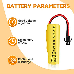 sea jump 3PCS 3.7V 1000mAh Li-ion Battery with USB Charging Cable for TB202 TB201 TM201 TM202 TC141 DE35 DE38 DE40 DE50 DE84 S767 SL-356A 1220A RC Stunt Car RC Toy Car RC Rolling Car Battery