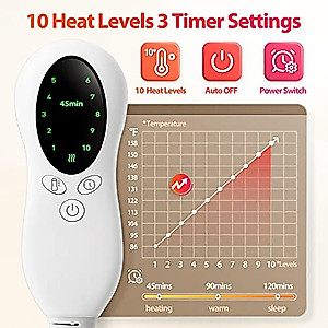 Heating Pad, 10 Heat Settings & 3 Timer Settings with Auto Off, Wet & Dry Heat Therapy Electric Heating Pad, Relieves Back, Neck, Shoulder & Abdominal Pain Heat Pad, Machine Washable, 12" x 24"(Grey)