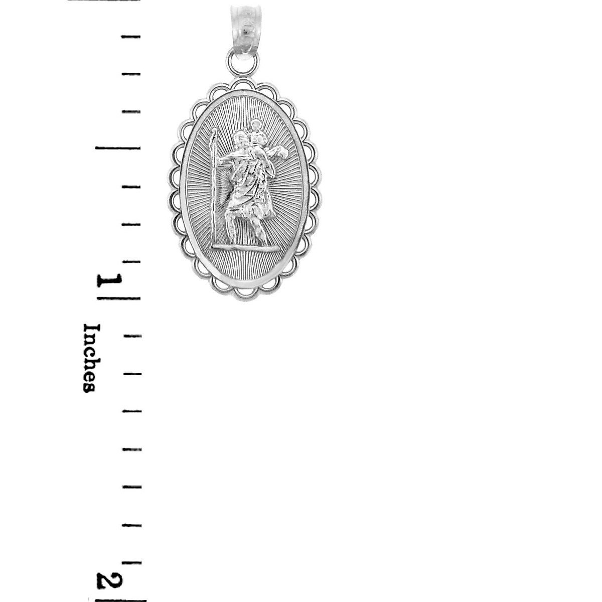 925 Sterling Silver Saint Christopher Medal Catholic Protection Charm Pendant
