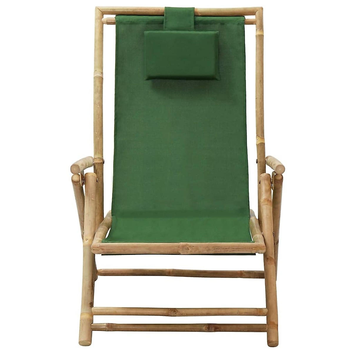 UTSRABFA Conversation Furniture Set Patio Dining Chair Outdoor Club Chair Reclining Relaxing Chair Green Bamboo and Fabricfor Garden,Backyard, Lawn, Porch, Poolside