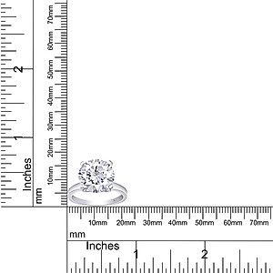 SAVEARTH DIAMONDS Moissanite Solitaire Engagement Ring for Women, Wedding band 925 Sterling Silver with 18K White Gold Plated Lab Created Simulated Round Diamond Ring, Promise Wedding Ring - 7