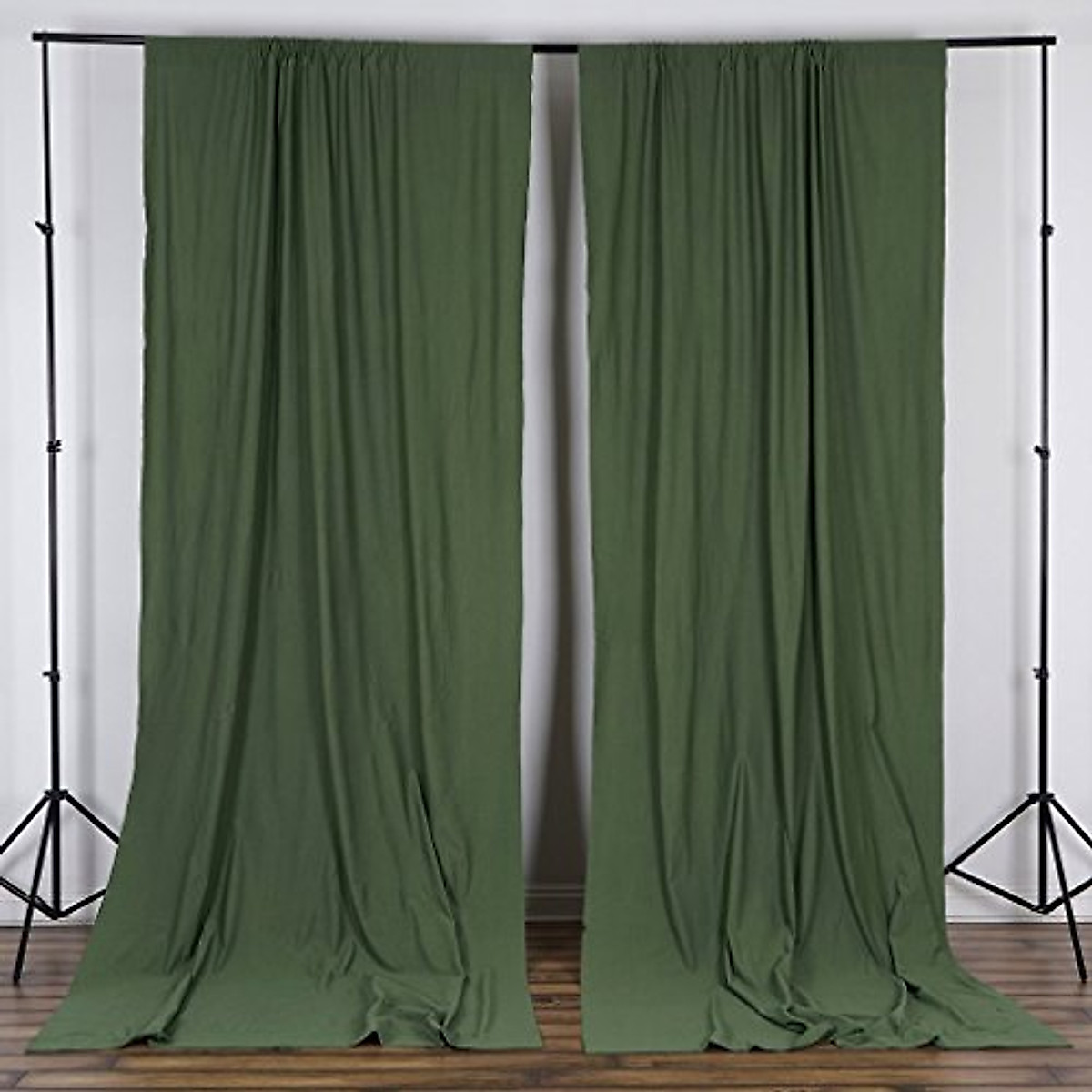 BalsaCircle 10 ft x 10 ft Willow Green Polyester Photography Backdrop Drapes Curtains Panels - Wedding Decorations Home Party Reception Supplies