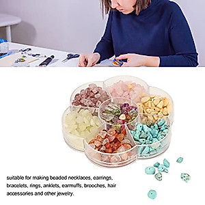 HERCHR Crystal Beads for Ring Making, Crystals Gemstone Beads for Jewelry Making, 7 Colors Crystal Ring Making Kit with Plastic Box for Jewelry Ring, Bracelets, Earring Making Supplies