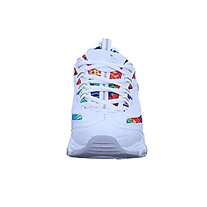 Skechers Women's D'Lites-Summer Fiesta Sneaker, White Multi, 5 M US