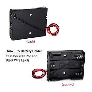 AA Battery Holder Bundle Case Back Cover Connector Storage Box with Cord Bare Leads Wire AA 1.5V Battery Holder, 2pcs Single, 2pcs 2 Slots,2pcs 3 Slots, 2pcs 4 Slots 6 Volt Spring Clip,(8-Pack).