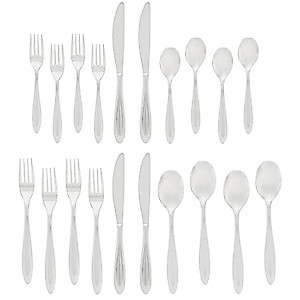 Ginkgo International Fontur 20-Piece Stainless Steel Flatware Place Setting Service for 4