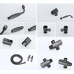 ZLOCYIVHE Bidet Shower Sprayer Black Bidet Handheld Water Sprayer Hand Shower for Toilet Set Brass with Hose Cold Water No Drilling Cloth Diaper Toilet Sprayer Kit