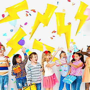 8 Pieces 36 Inch Yellow Lightning Bolt Balloons Large Flash Foil Party Balloons Foil Balloons for Birthday Party, Wedding, Baby Shower Decorations