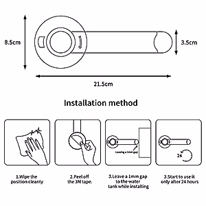Baby Toilet Lock Safety Bathroom Child Proof Toilet Seat Lock with 3M Adhesive No Tools Needed Toilet Lid Lock with Arm Locks for Little Kids (1 Pack)