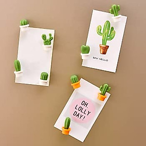 XYBHRC Fridge Magnet, 6PCS Cactus Fridge Magnets Mini Plant Refrigerator Artificial Plants Potted Stickers Cute for Magnet Boards Fridge Home Office Decor