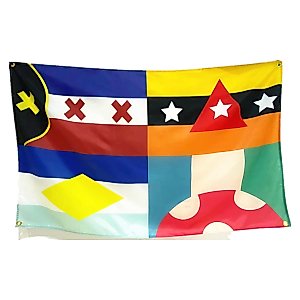 Masquita 2020 Dream SMP Flag 2X3FT Kinoko Kingdom L'Manberg Snowchester Dreamsmp Flag 4 Logo In 1 Banner Decor Indoor Outdoor Vivid Color Double-Stitched Edges and Flags with Four Brass Grommets.