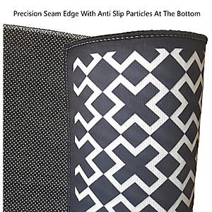 WENLION Kitchen Rug Non Skid Absorbent Kitchen Mat Washable Anti Fatigue 2PCS Set 15 inchx23 inch+15 inchx63 inch