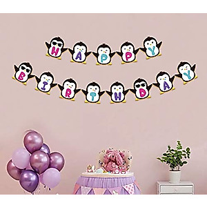 Penguin Happy Birthday Banner, Cute Penguin Inspired Birthday Sign, Penguin Bday Party Decorations
