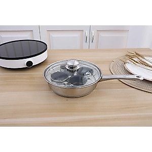 4 Cups Egg Poacher Pan - Stainless Steel Poached Egg Cooker – Induction Cooktop Egg Poachers Cookware Set with 4 Nonstick Large PFOA FREE Egg Poacher Cups and Silicone Spatula