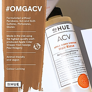 dpHUE Apple Cider Vinegar Hair Rinse, 8.5 oz - Shampoo Alternative & Scalp Cleanser - Removes Buildup & Protects Natural Hair Oils