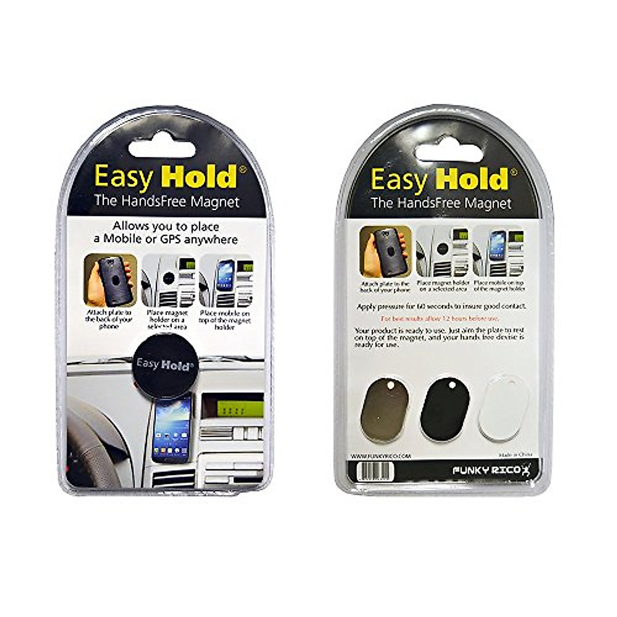 Magnetic Cell Phone Holder By EasyHold - For All Phone Sizes, Apple Or Android - Easy Install On Any Surface Including Desk, Wall, Or Car Dashboard