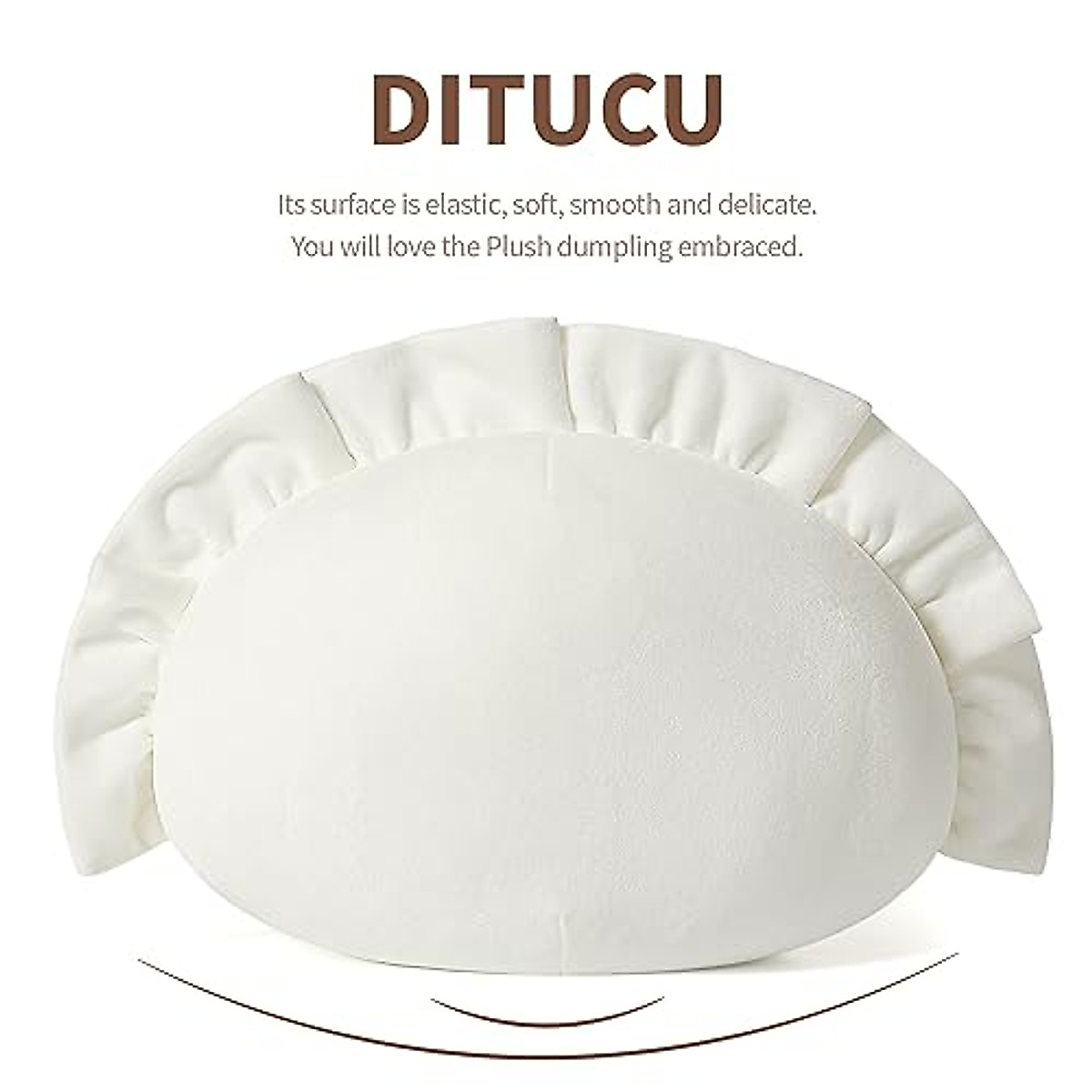 Ditucu Cute Dumpling Plush Pillow Funny Food Soup Dumpling Plushie Kawaii Stuffed Aniamls Toys Hugging Gifts for Kids White 14 inch