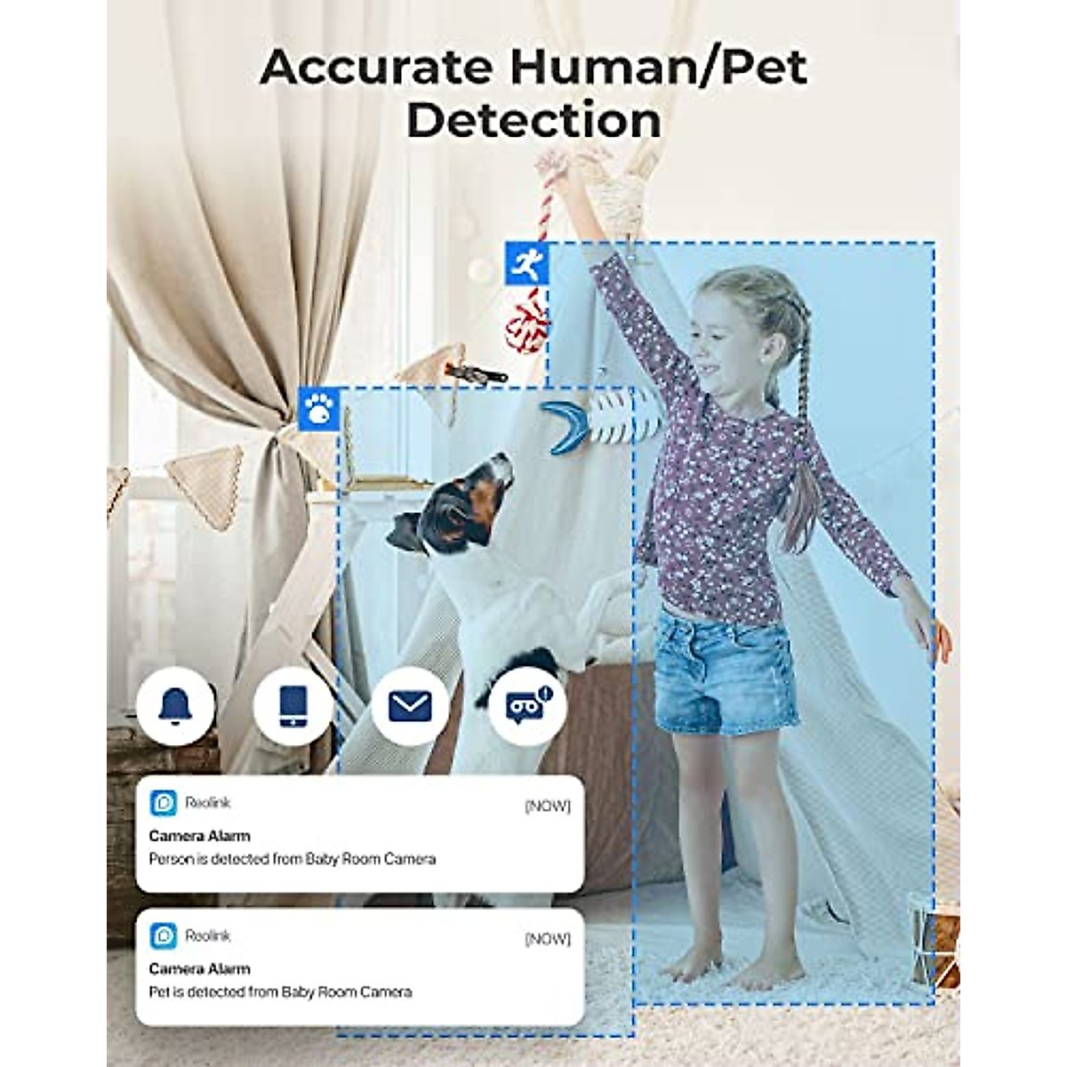 REOLINK Indoor Security Camera, 3MP Pan & Tilt, Plug-in WiFi Camera for Home Security, Pet Camera, Baby Monitor, Human/PetDetection, 2-Way Audio with Phone App, Works with Alexa/Google Assistant, E1