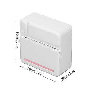 Pocket Printer Machine, Mini Printer Machine Rechargeable for Journal (White)