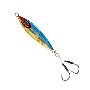 Calissa Offshore Tackle Cliff Jig 80g 150g 250g 300LBS Assist Hooks 3/0 Butterfly - Vertical Jig Speed Lure Slow Pitch Flat Slow Pitch Jigging (150g, Gold Anchovy)