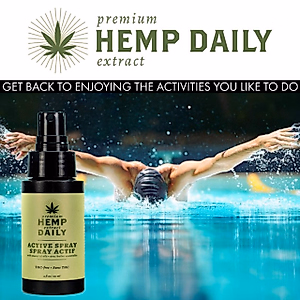 Hemp Daily Active Spray | Hemp Spray with Essential Oils | Vegan, Organic Ingredients | 2 Fluid Ounces, 3 Pack