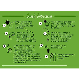 8pc Complete Water Kefir Starter Kit - Water Kefir Supplies Includes All You Need | Water Kefir Grains Grown in Organic Specialty Sugars and Natural Spring Water