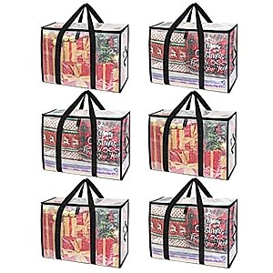 BALEINE 28 Gallon Moving Totes with Reinforced Handles, Heavy-Duty UnderBed Storage Bag for Moving Boxes, Clothes, Travel, Attics (6 Pack, White)